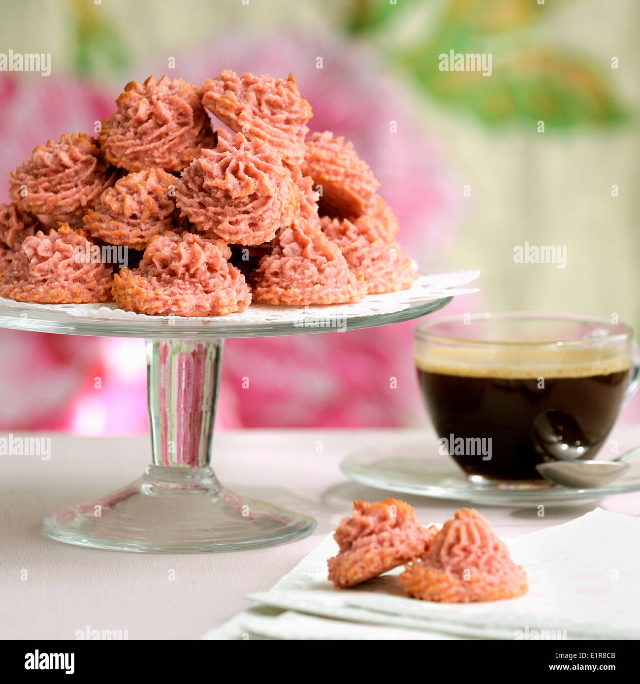 Pink biscuit macaroons Stock Photo - Alamy