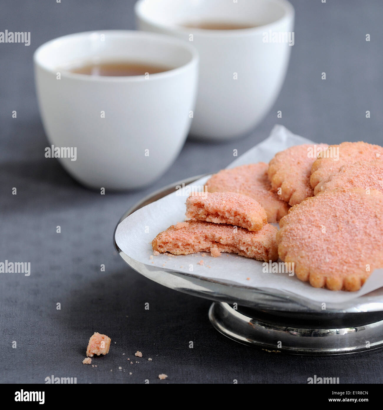 Pink biscuit shortbread cookies Stock Photo - Alamy