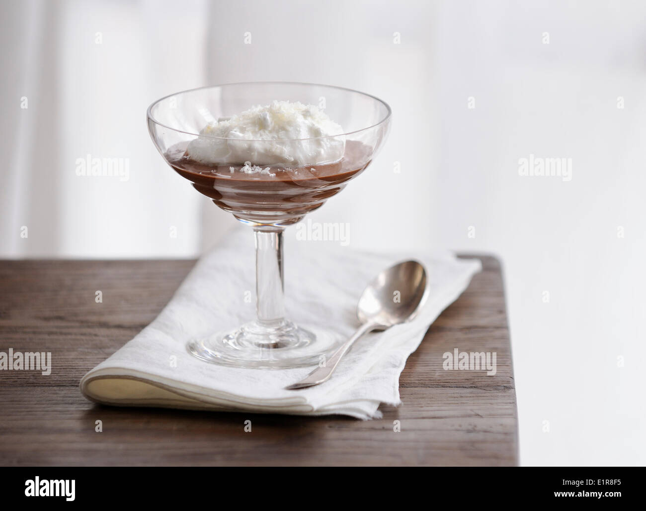 Chocolate floating island Stock Photo - Alamy