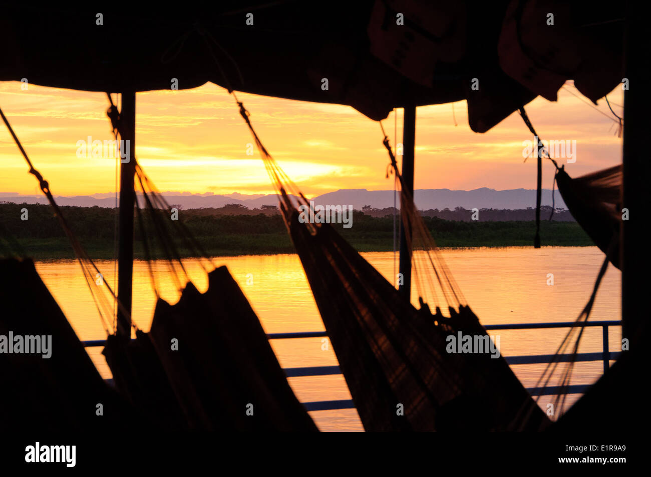 Watching Night Fall over Peruvian Amazon Jungle from Hammocks on a ...