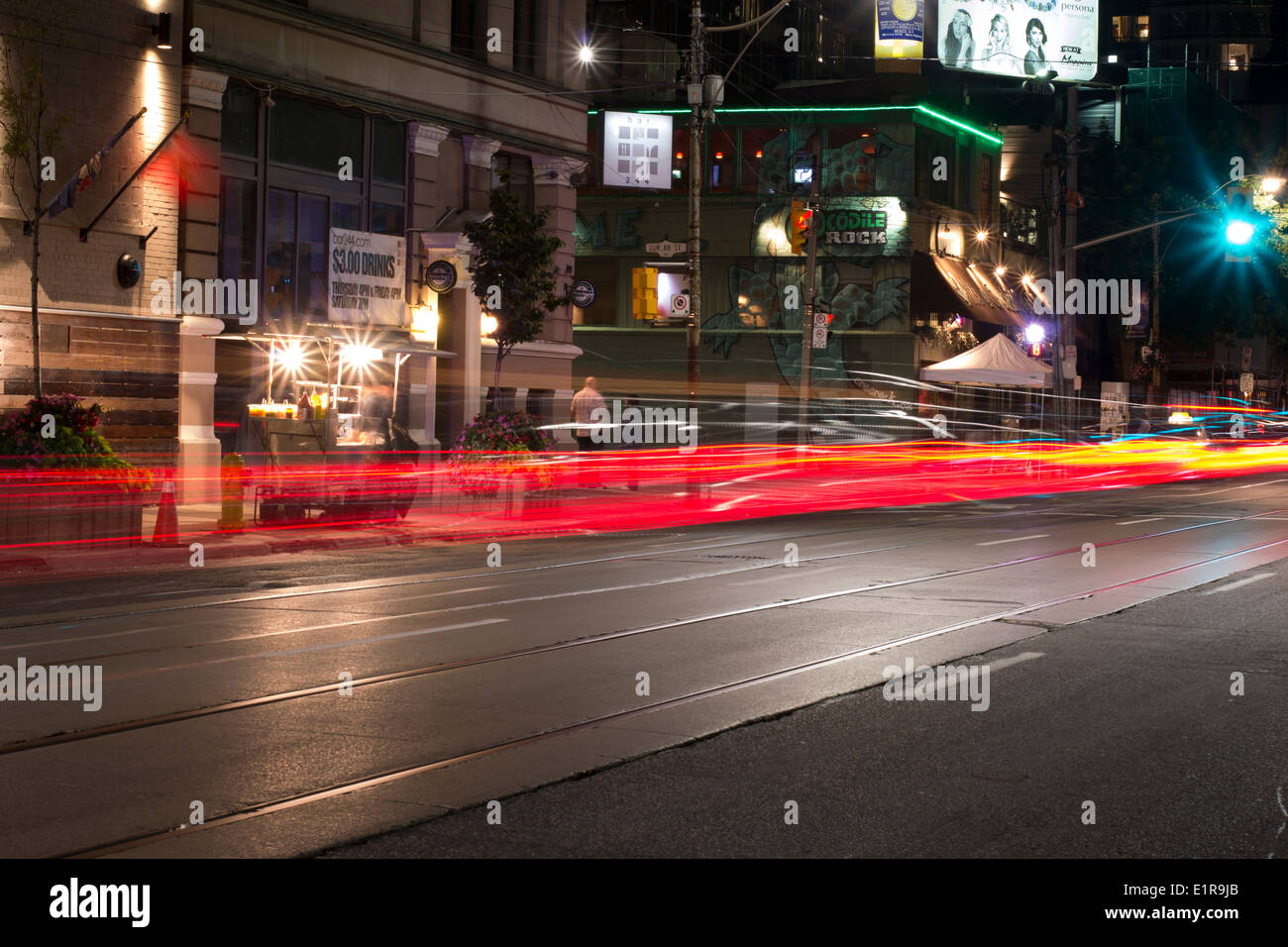 Red lights trails in Toronto,Canada Stock Photo - Alamy