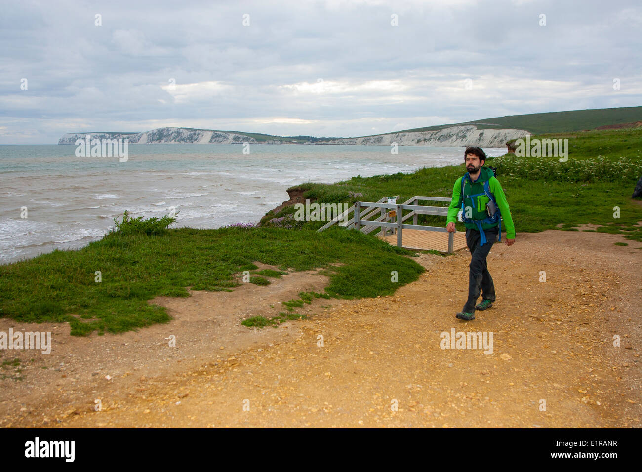 Walker, Rambler, Comton Bay, Isle of Wight, England, UK Stock Photo - Alamy