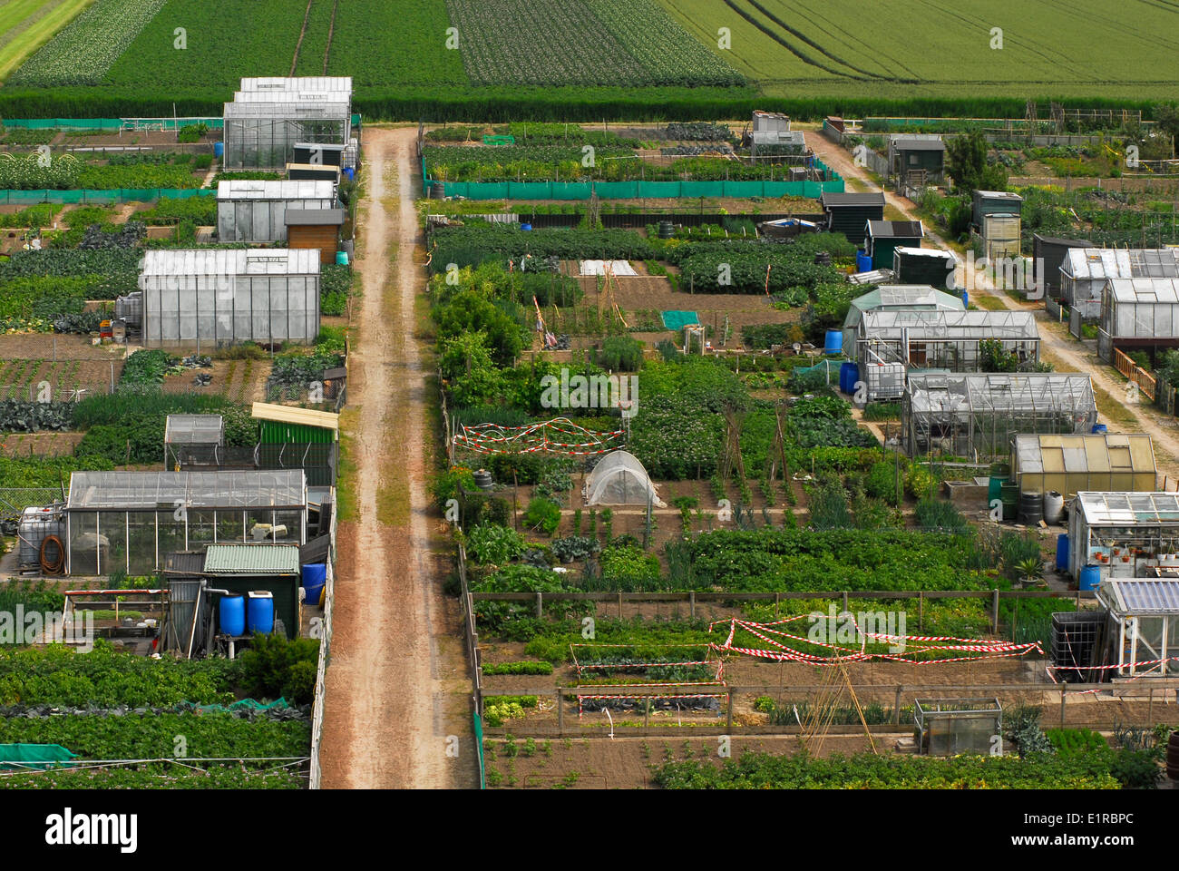 subsistence gardening in the Netherlands seen from above Stock Photo ...