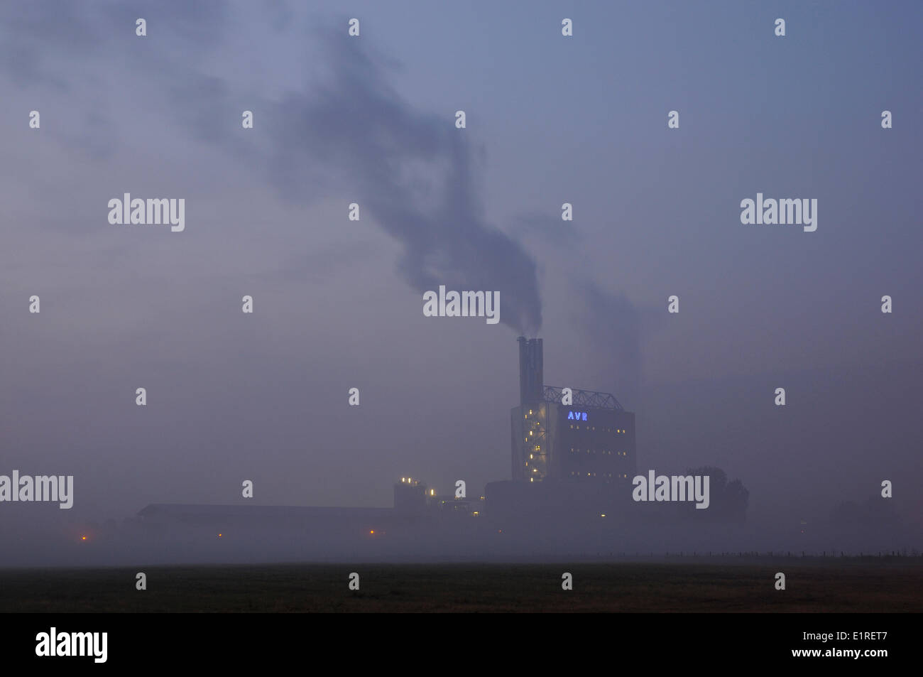 Waste incinerator AVR Duiven taken from Posbank Stock Photo - Alamy