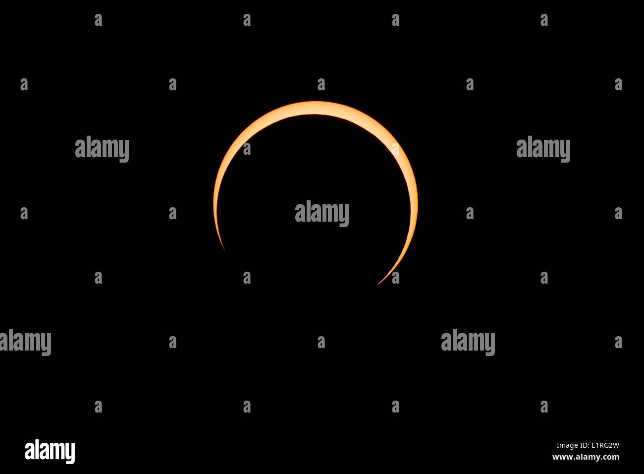 Annular solar eclipse during partial phase Stock Photo - Alamy