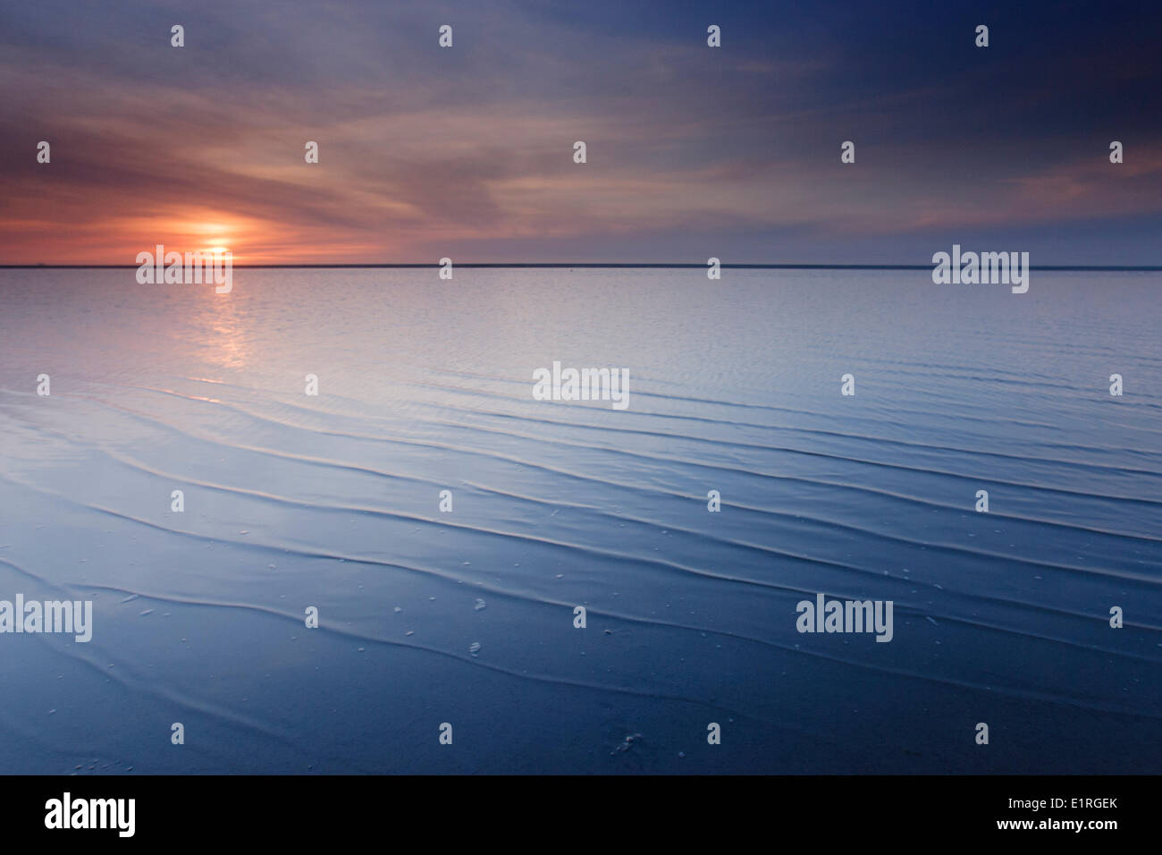 sunset at the north sea beach Stock Photo - Alamy