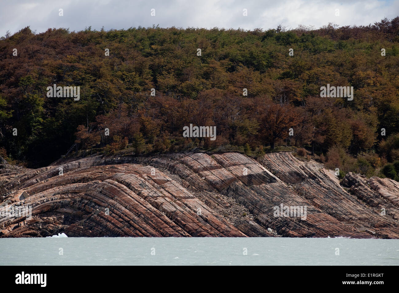 Metamorphic rock formations on Magallanes Peninsula (opposite of the ...