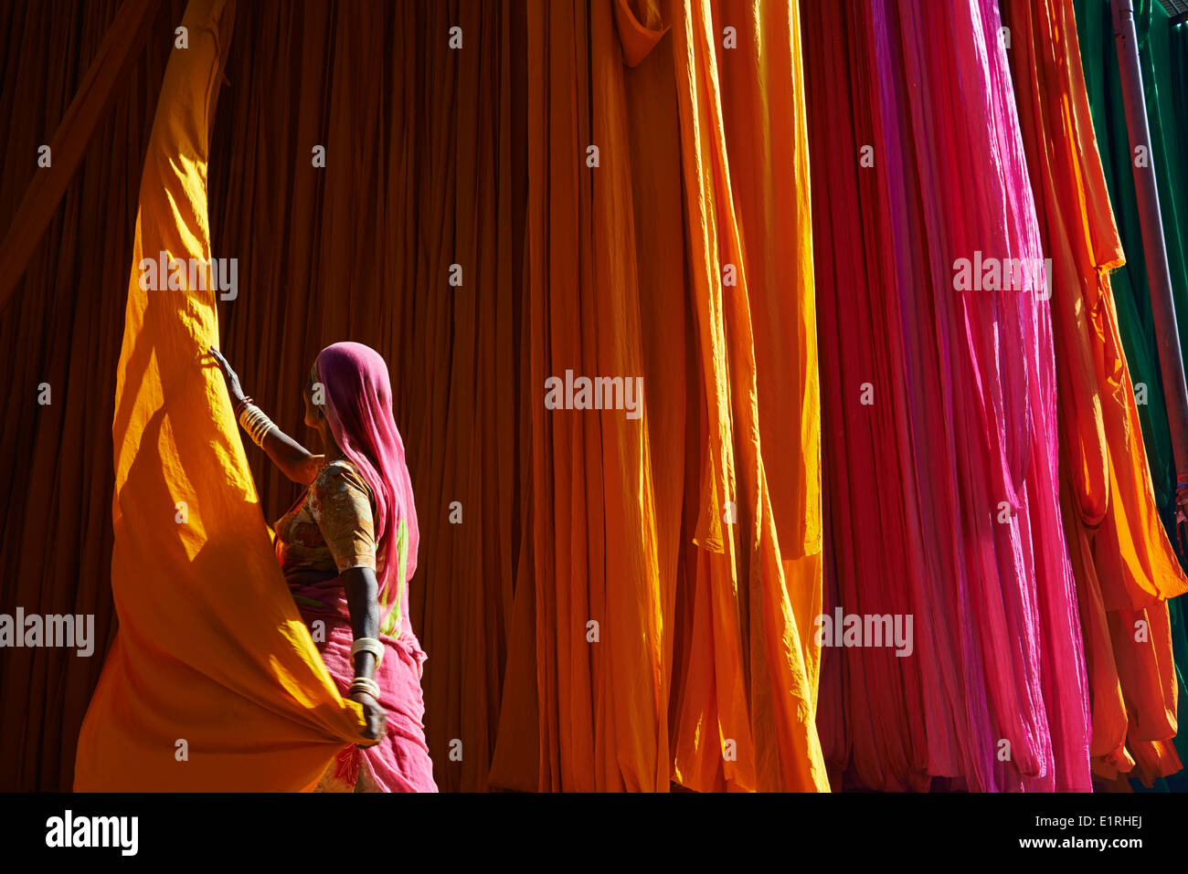 India, Rajasthan, sari garment factory Stock Photo - Alamy