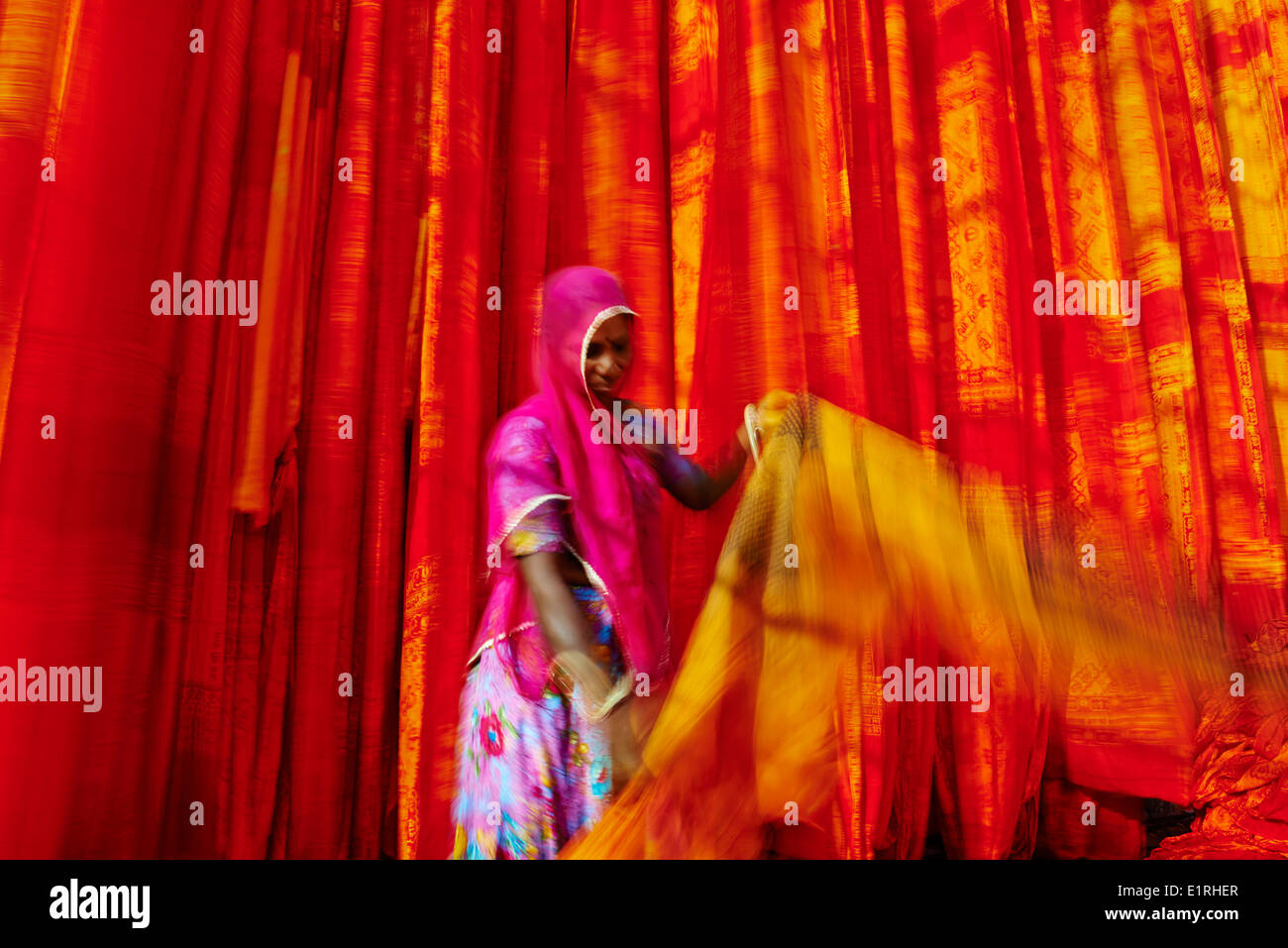 India, Rajasthan, sari garment factory Stock Photo - Alamy