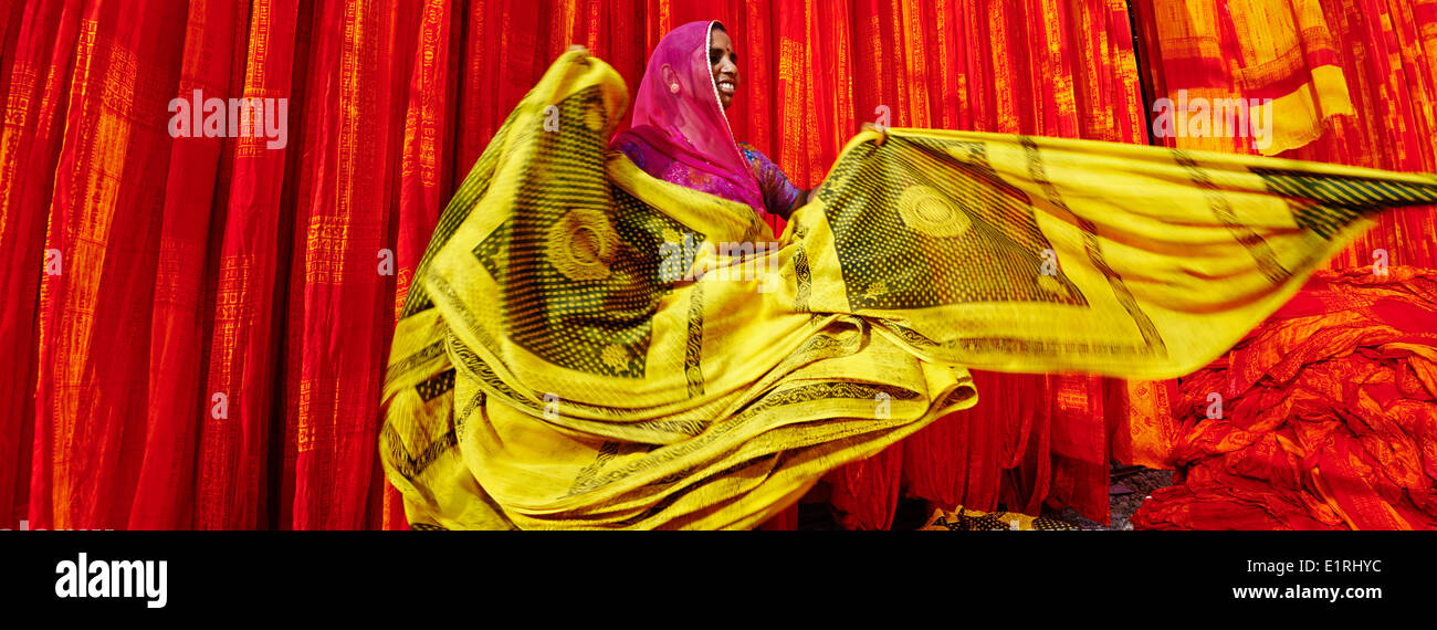 India, Rajasthan, sari garment factory Stock Photo - Alamy