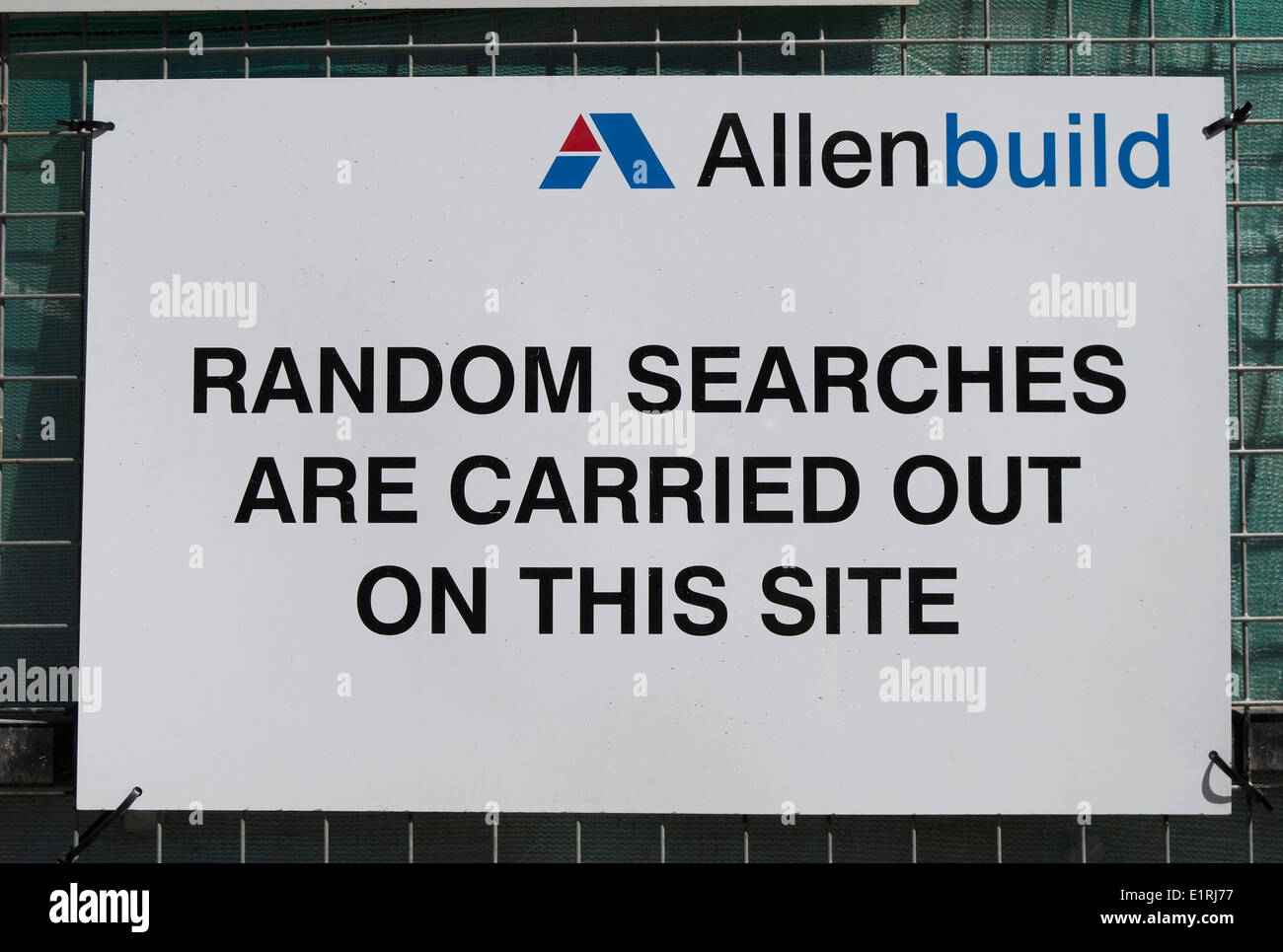 random searches are carried out on this site, notice at building site ...