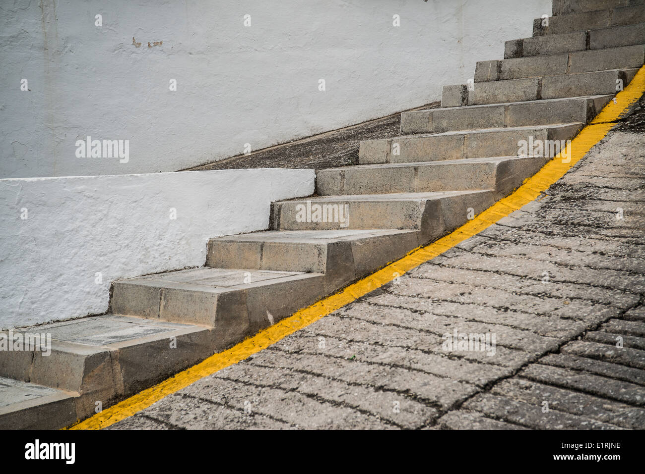 steps and yellow stripe Stock Photo - Alamy