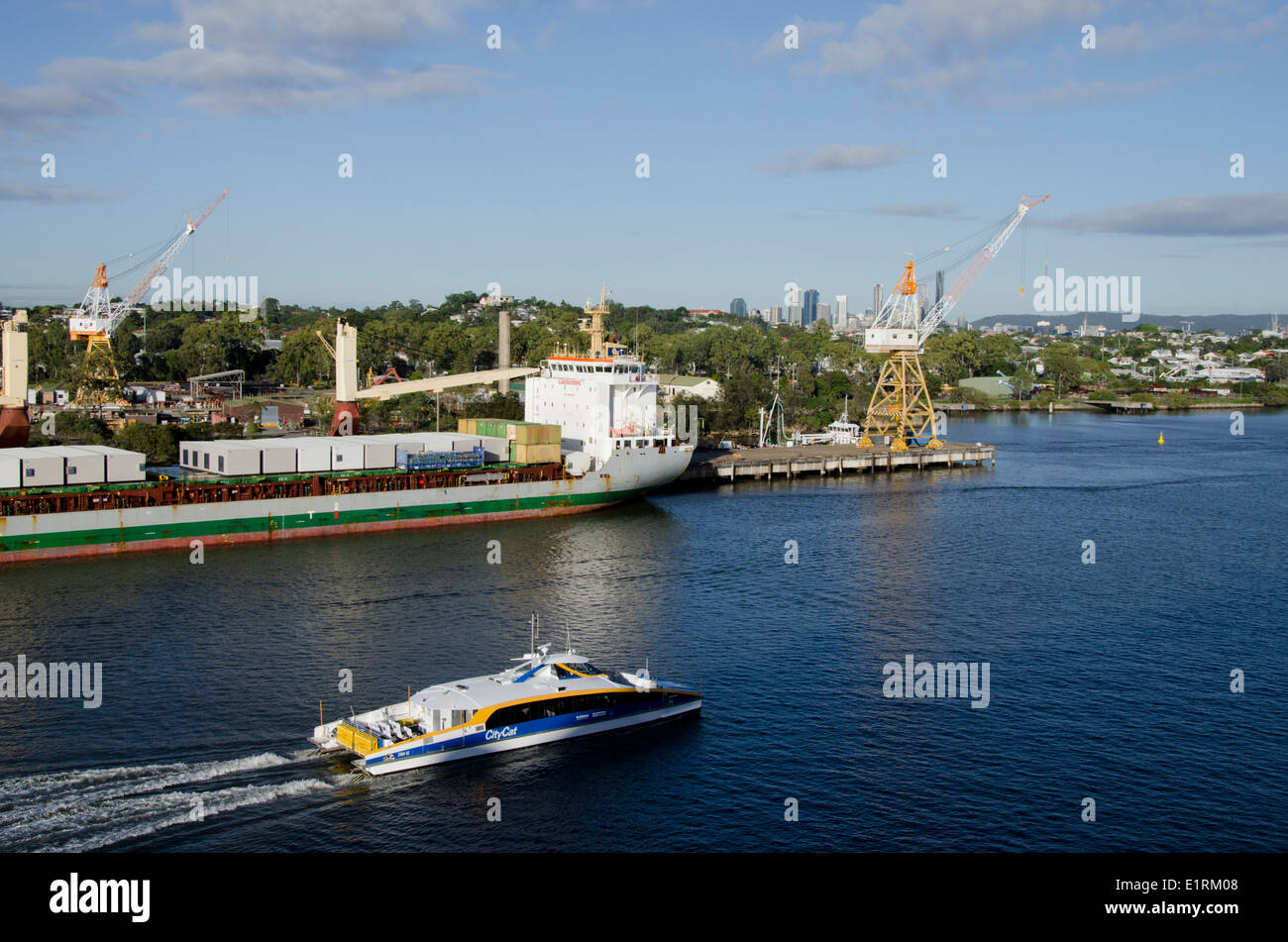 Australia, Queensland, Brisbane. City Cat high-speed city water taxi on ...
