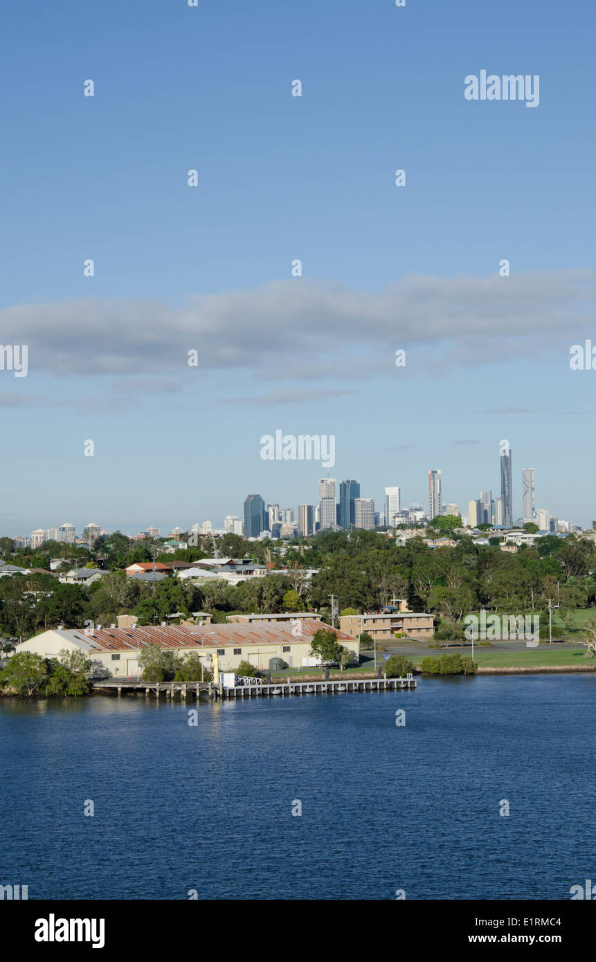 Australia, Queensland, capital city of Brisbane. Brisbane River view of ...