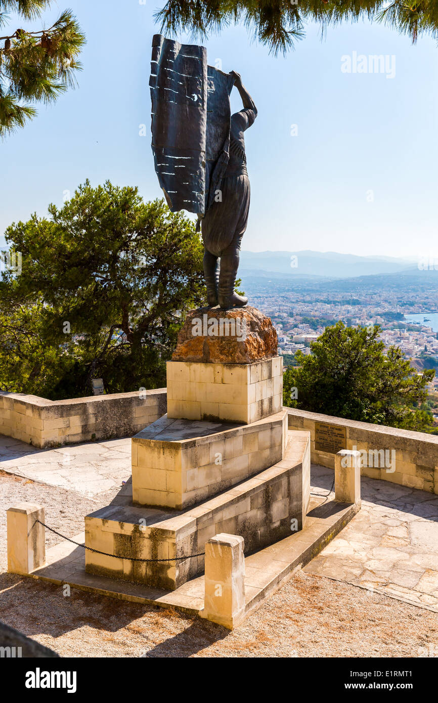 Monuments and sculptures Greece, Chania, Crete.Traditional pictorial ...