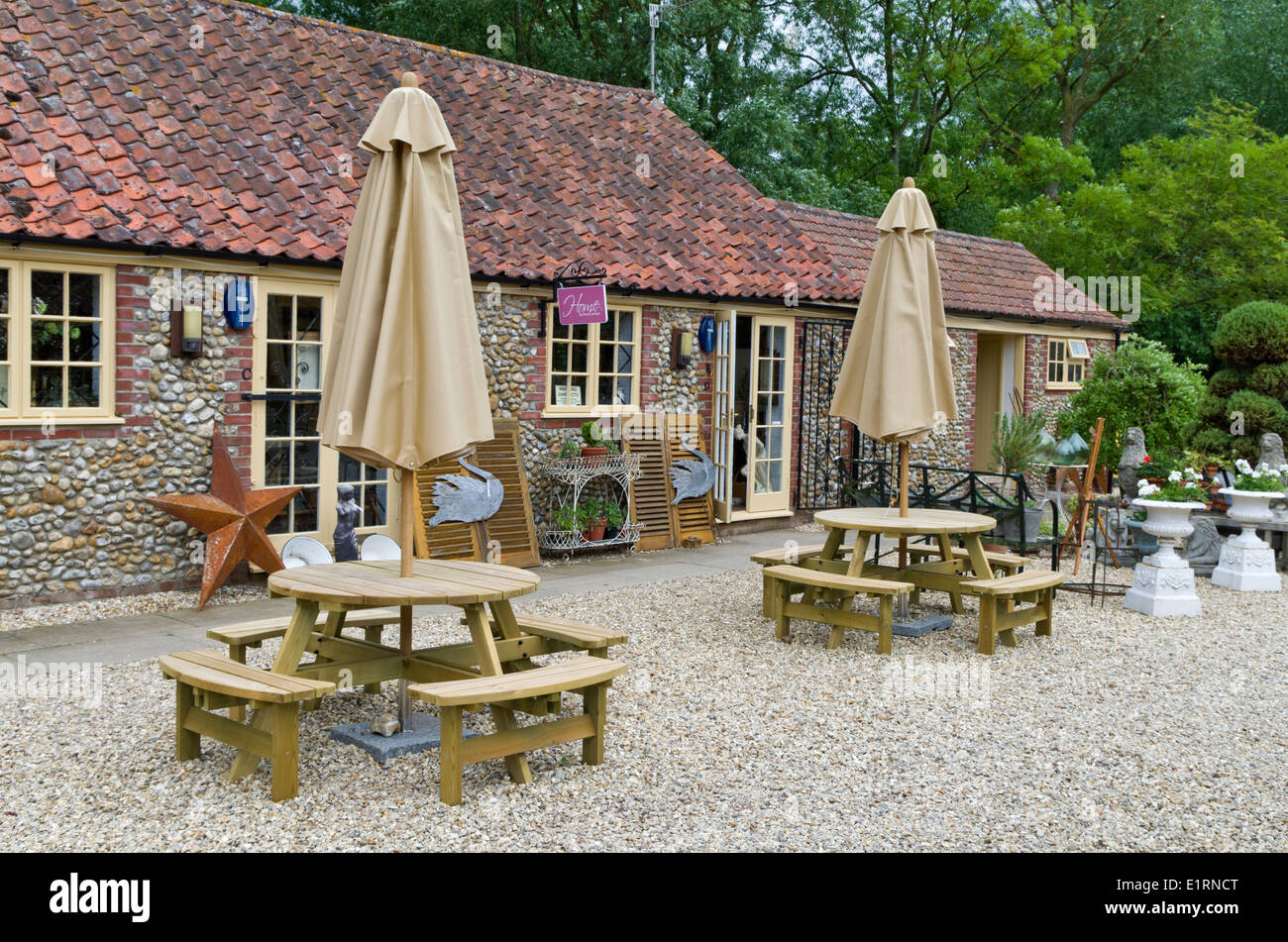 Outdoor seating and shops, a rural shopping experience in the grounds ...