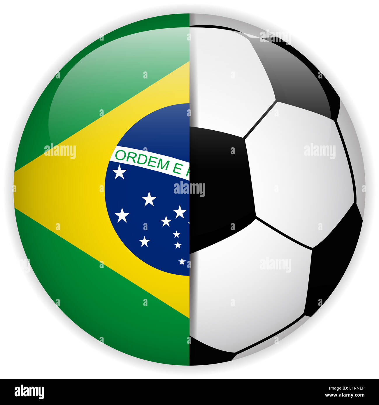 Vector - Brazil Flag with Soccer Ball Background Stock Photo - Alamy