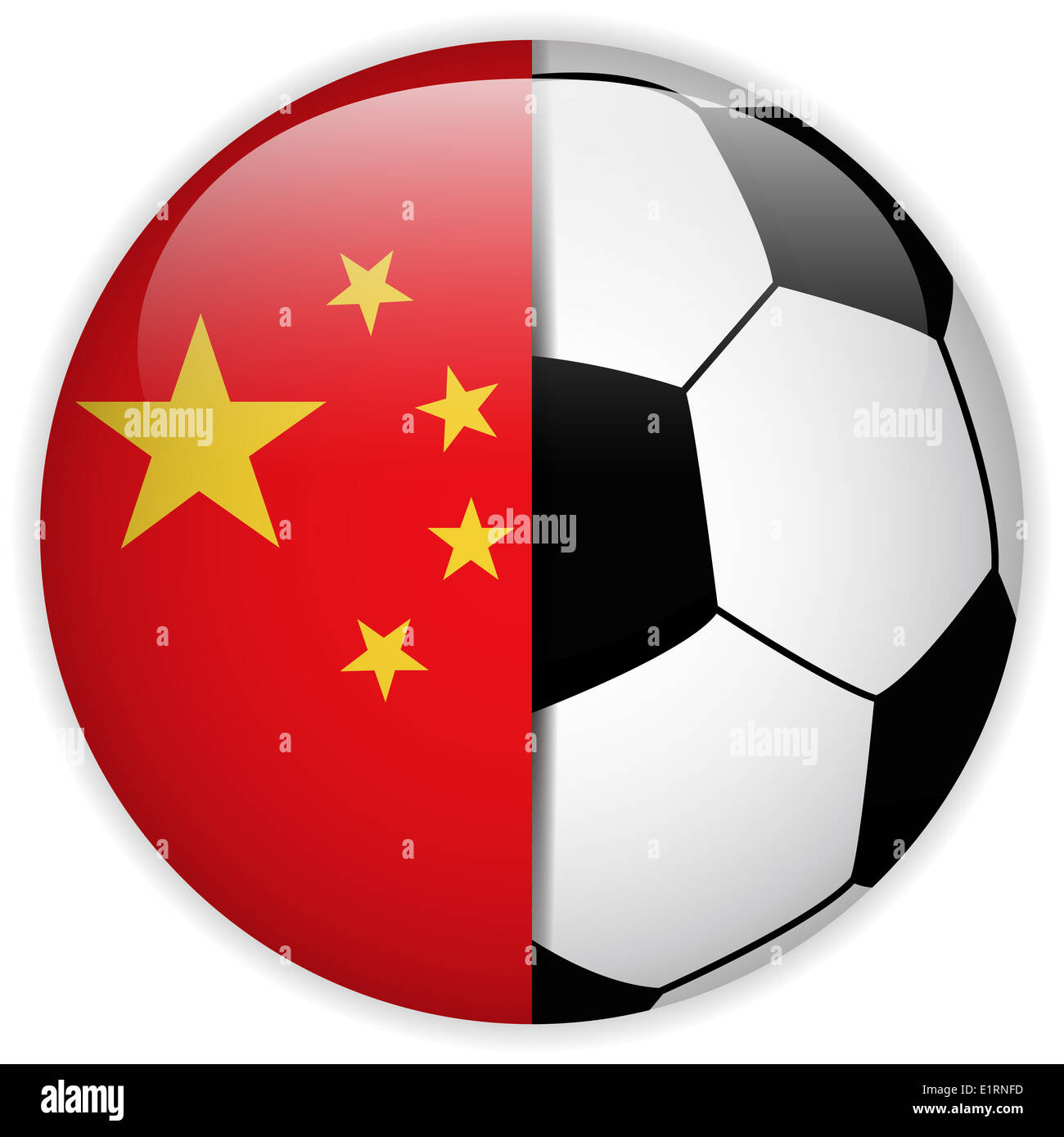 Vector - China Flag with Soccer Ball Background Stock Photo - Alamy
