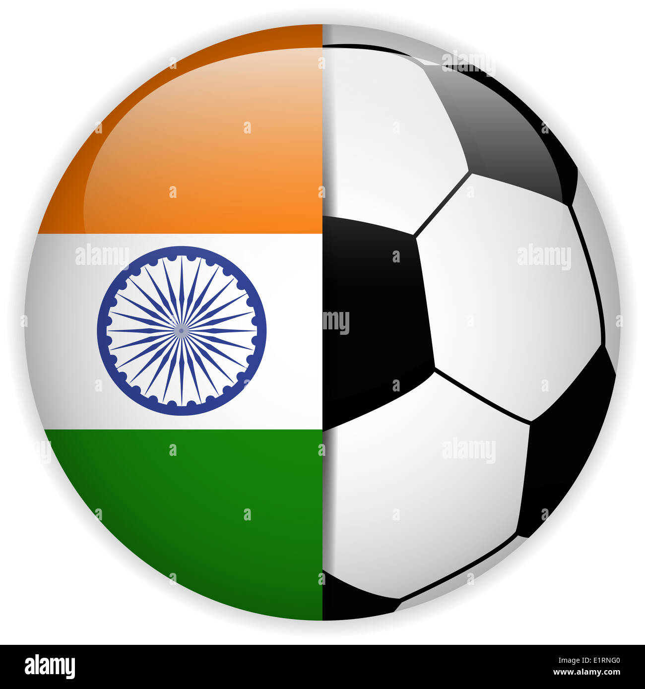 Vector - India Flag with Soccer Ball Background Stock Photo - Alamy