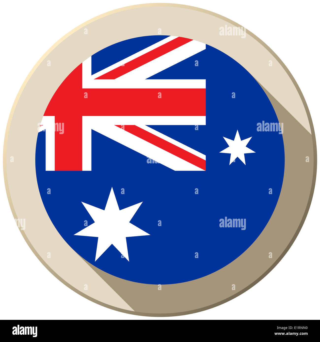 Vector - Australia Flag Button Icon Modern Stock Photo - Alamy