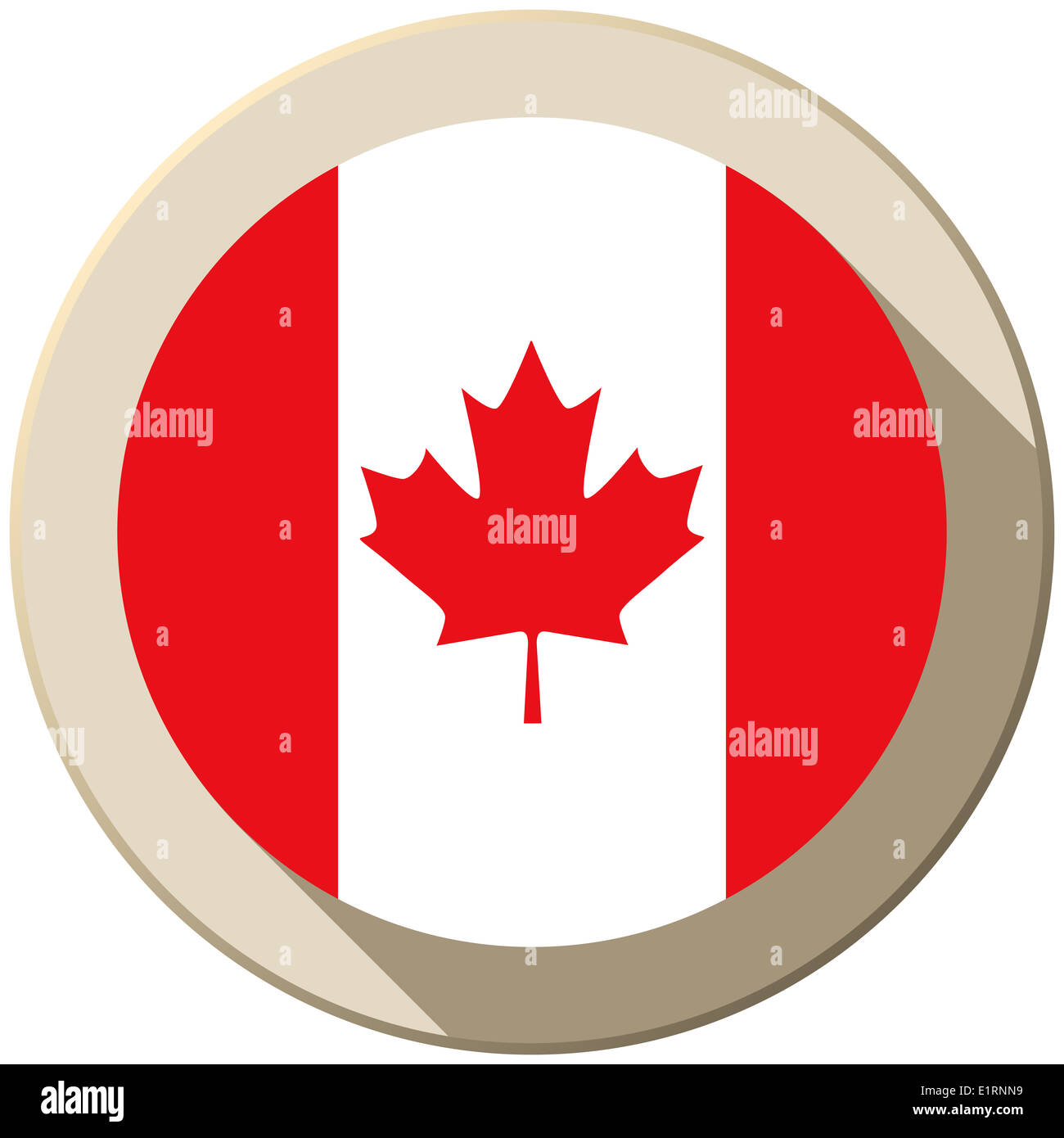 Vector - Canada Flag Button Icon Modern Stock Photo - Alamy