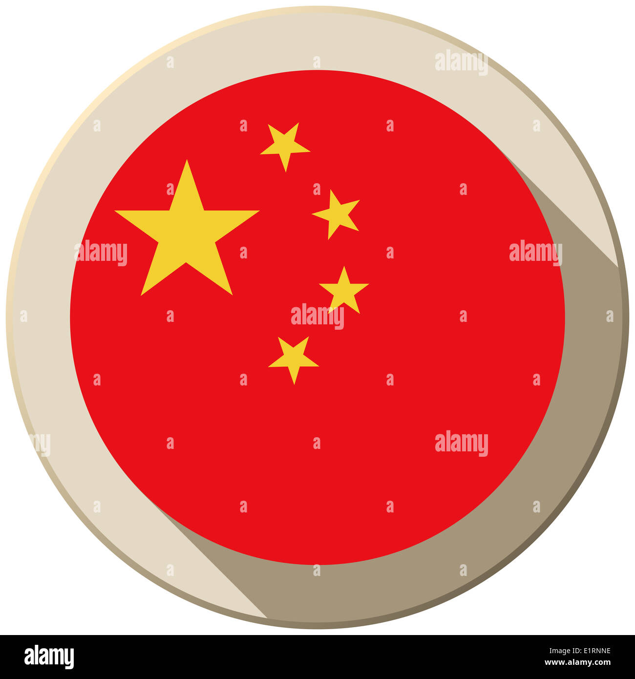 Vector - China Flag Button Icon Modern Stock Photo - Alamy