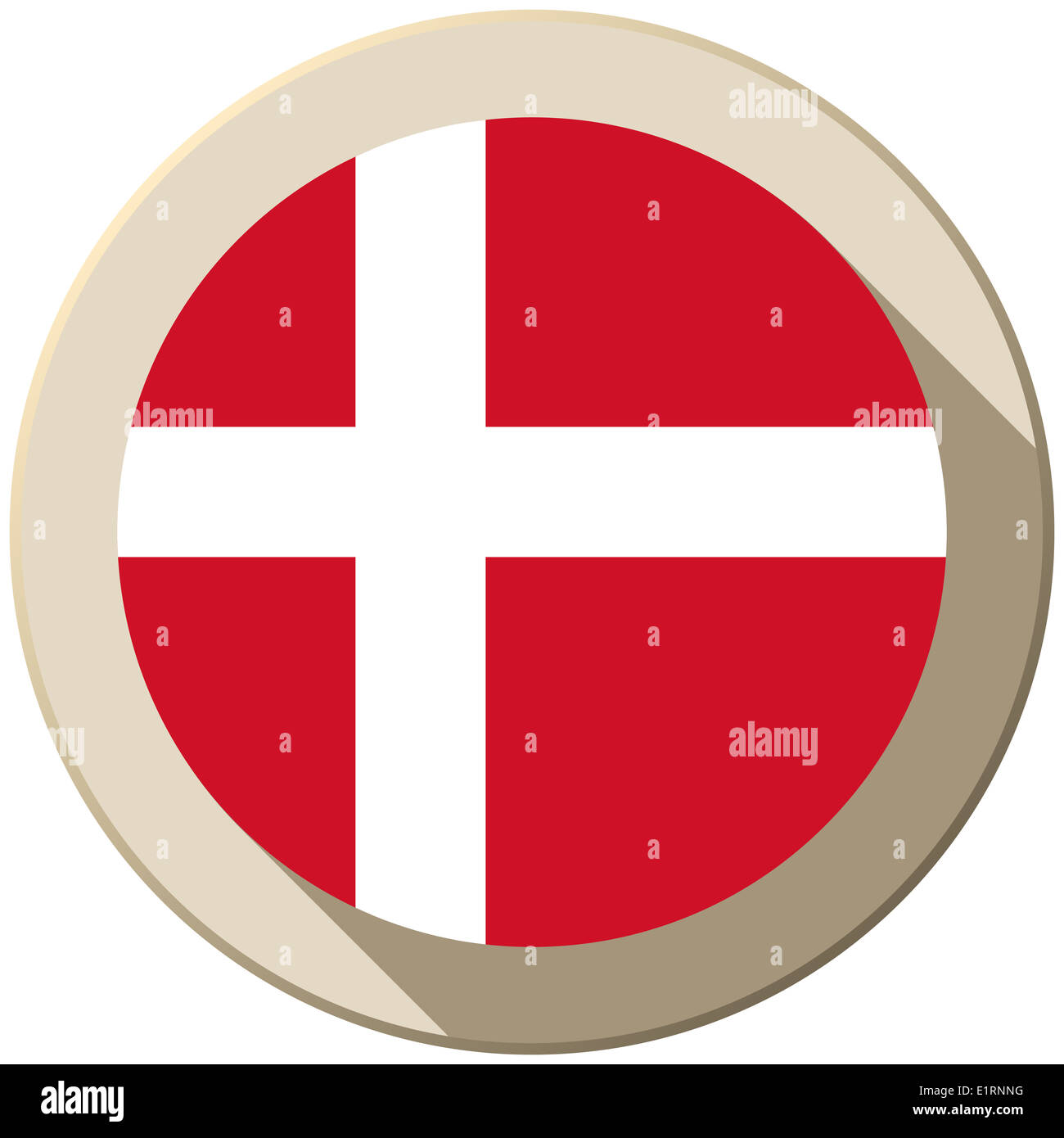 Vector - Denmark Flag Button Icon Modern Stock Photo - Alamy