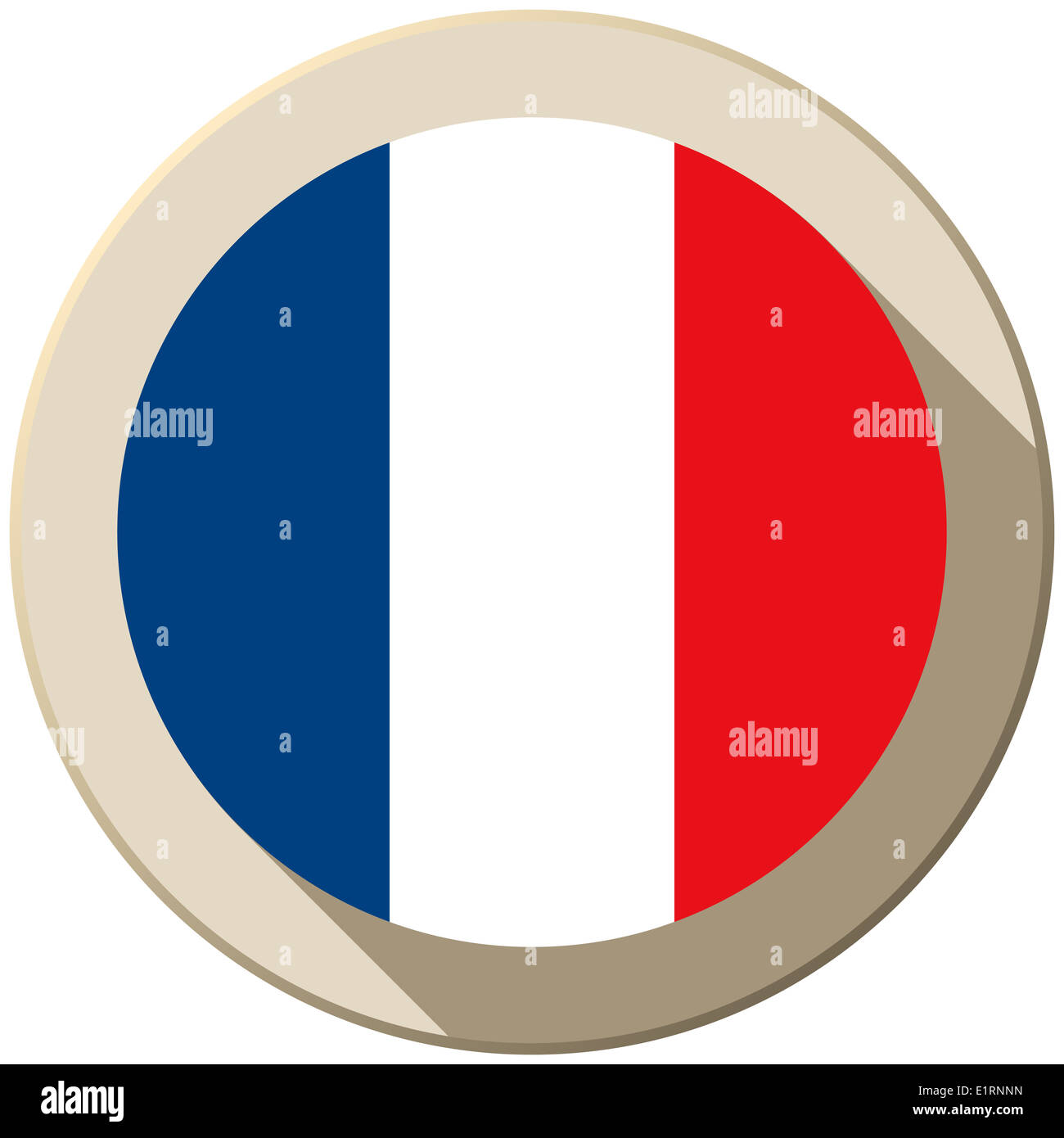 Vector - France Flag Button Icon Modern Stock Photo - Alamy