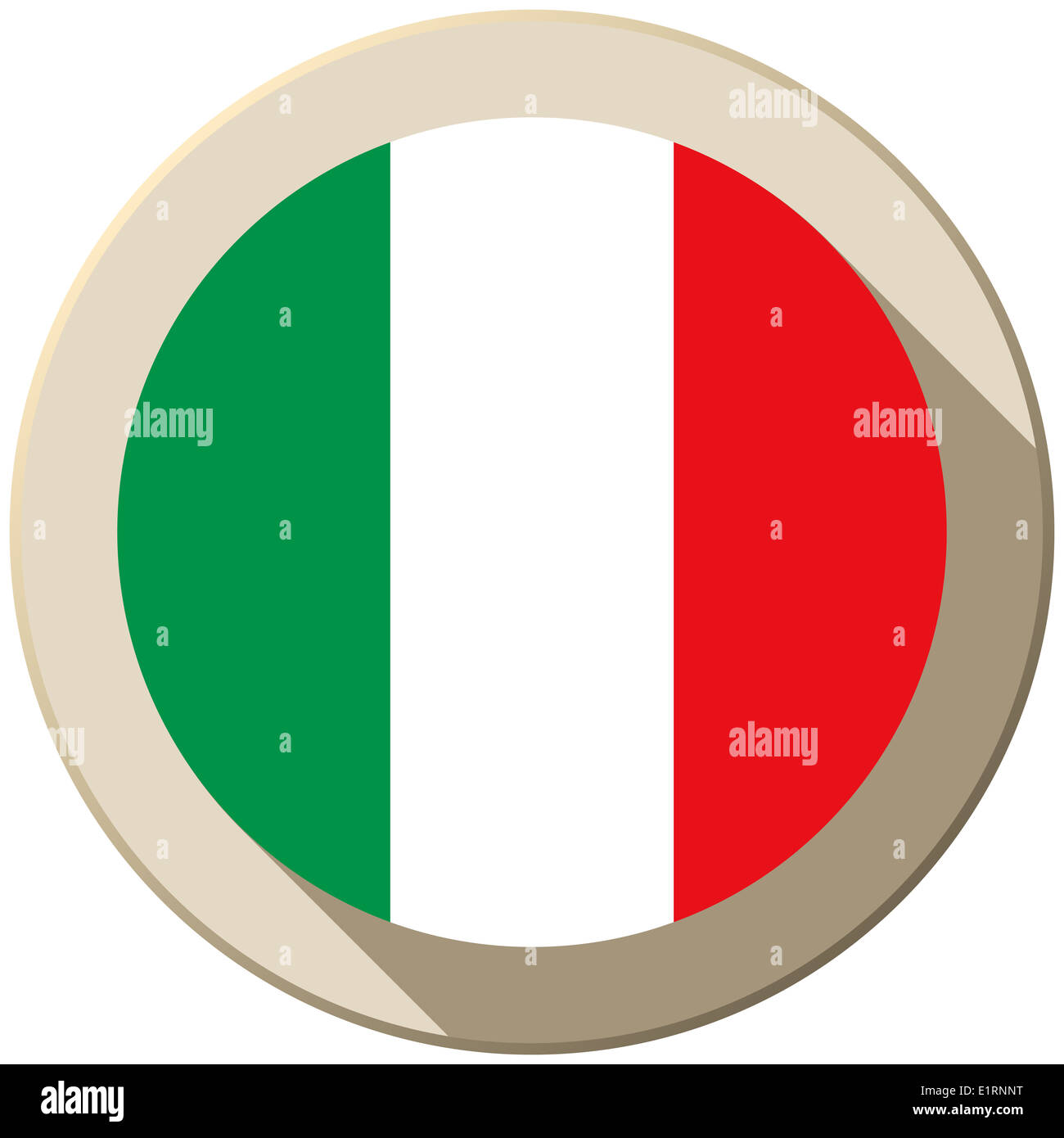 Vector - Italy Flag Button Icon Modern Stock Photo - Alamy