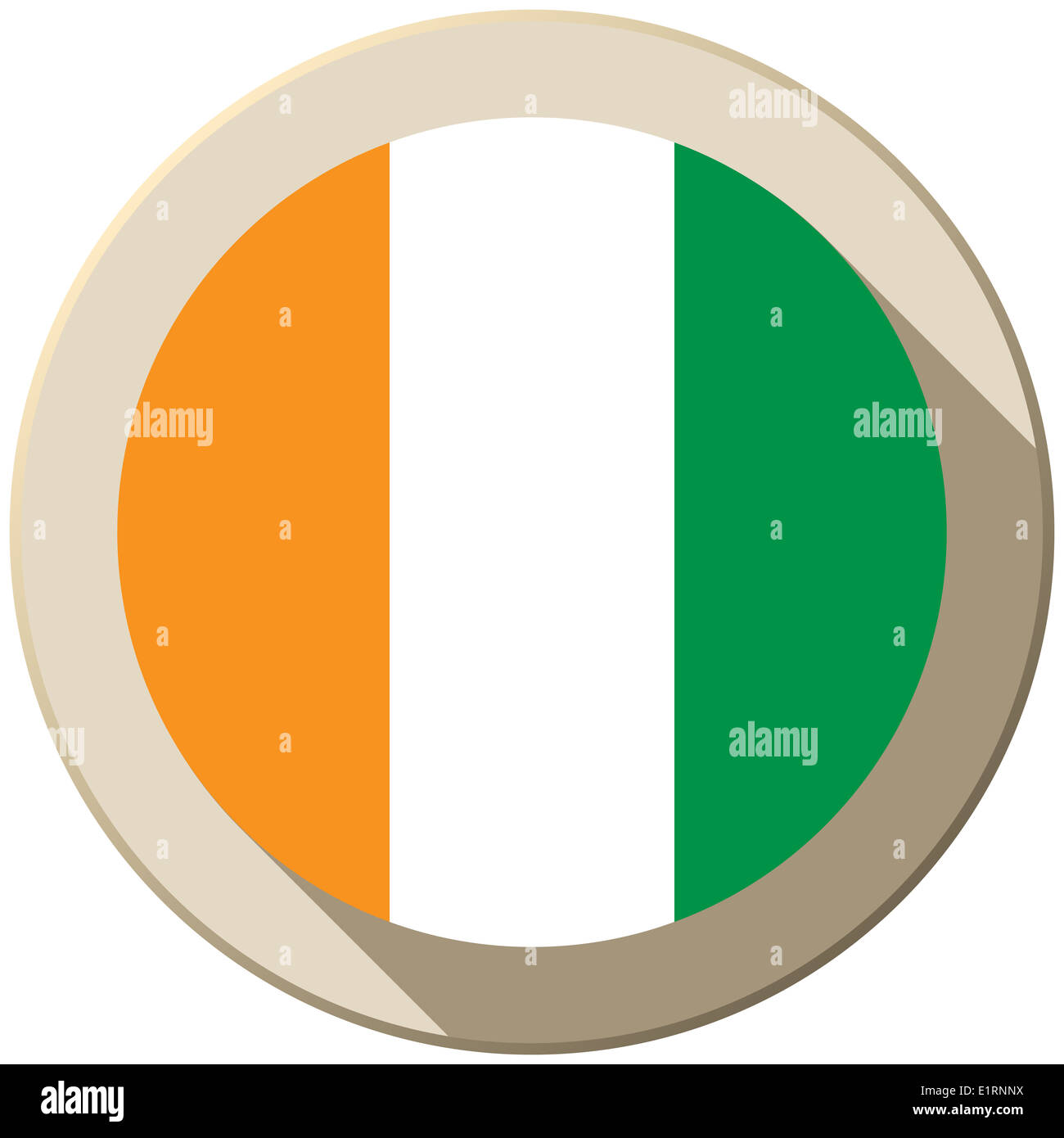 Vector - Ireland Flag Button Icon Modern Stock Photo - Alamy