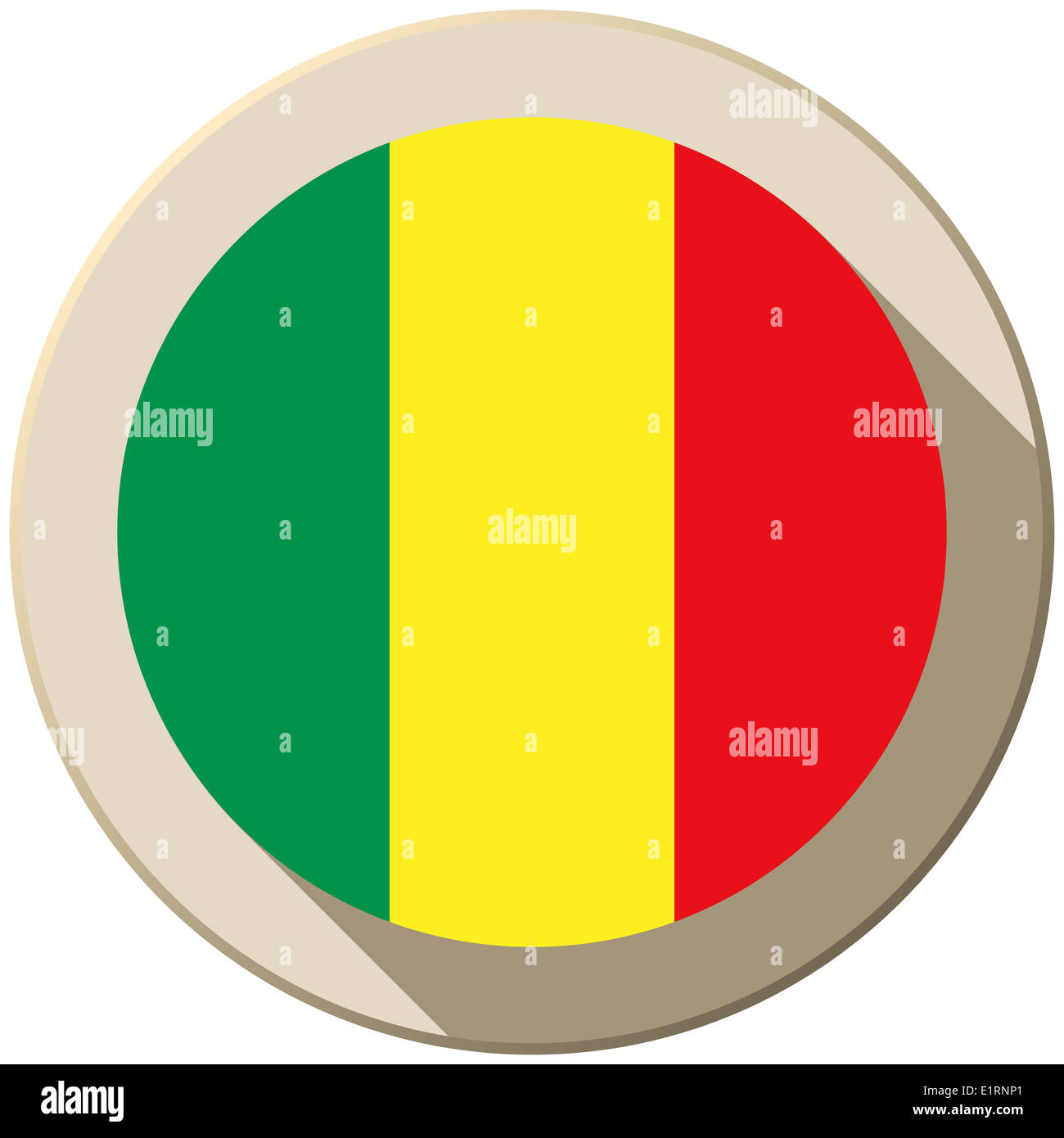 Vector - Mali Flag Button Icon Modern Stock Photo - Alamy