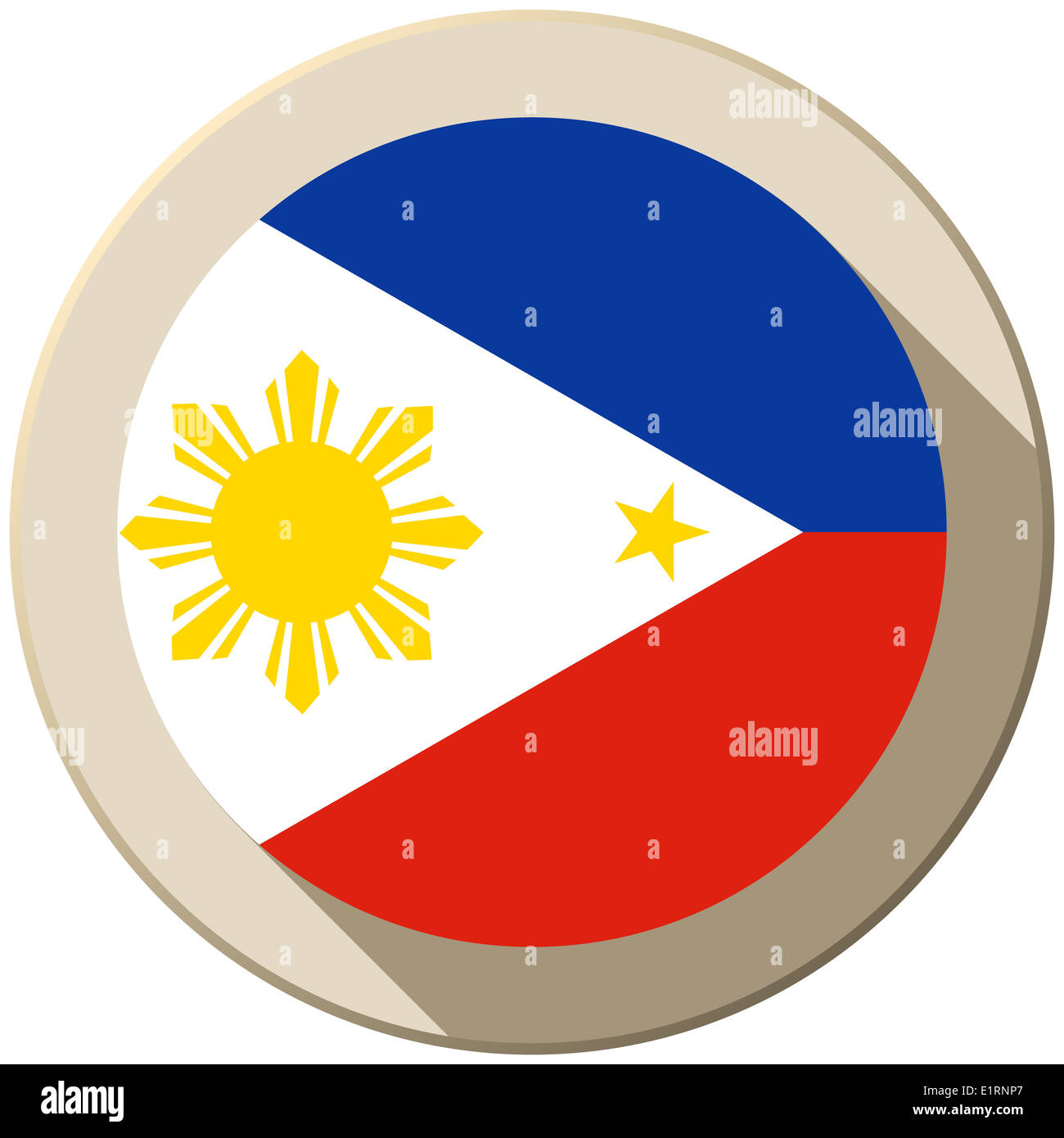 Vector - Philippines Flag Button Icon Modern Stock Photo - Alamy