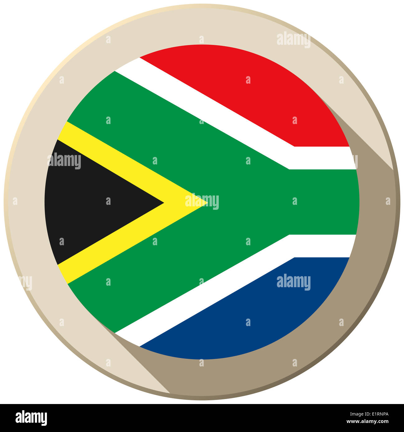 Vector - South Africa Flag Button Icon Modern Stock Photo - Alamy
