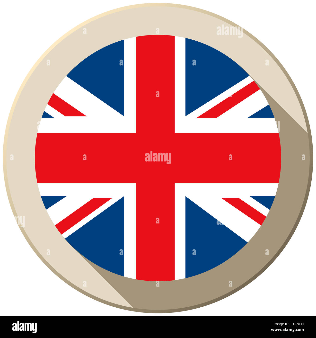 Vector - UK Flag Button Icon Modern Stock Photo - Alamy