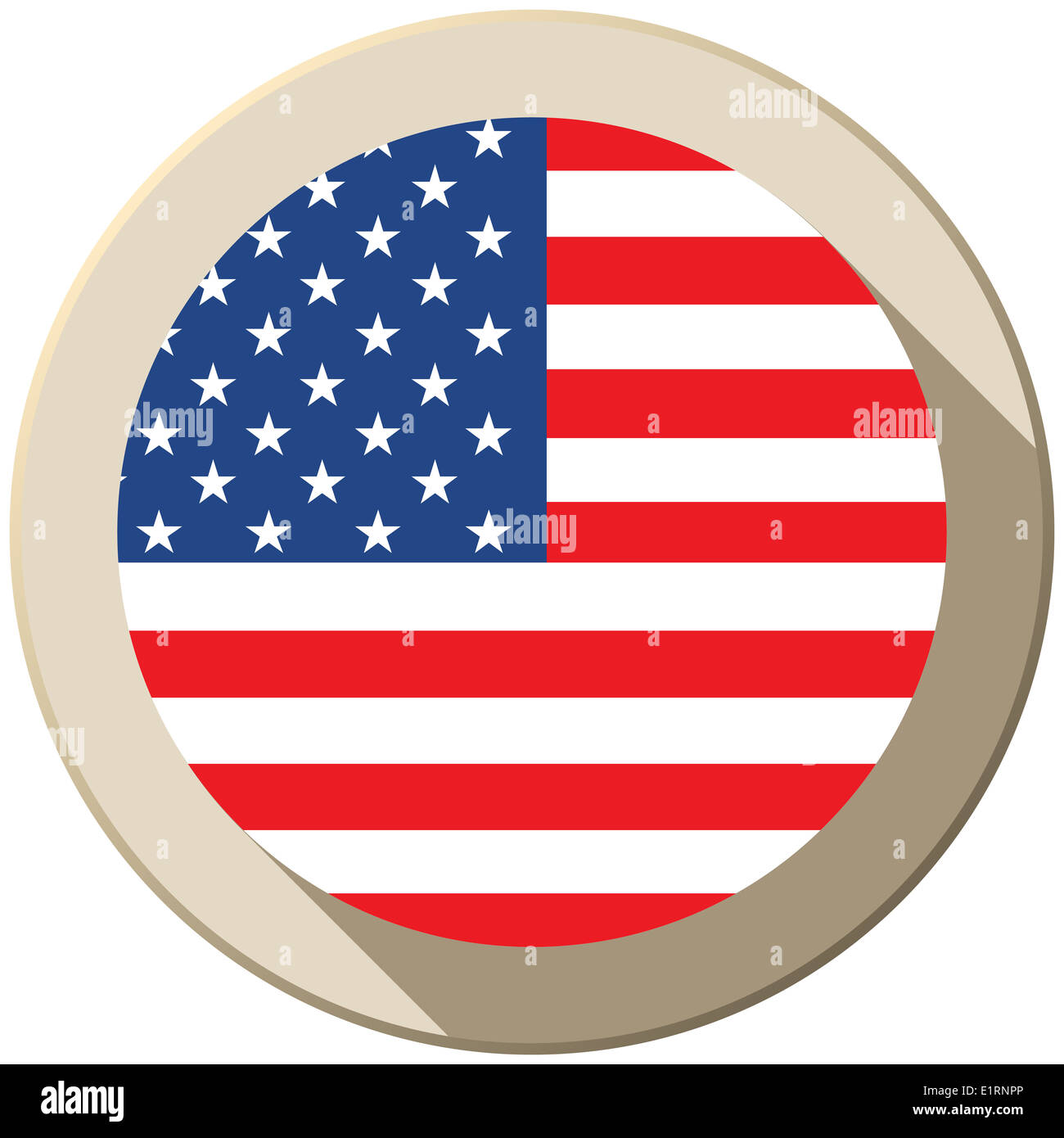 Vector - USA Flag Button Icon Modern Stock Photo - Alamy