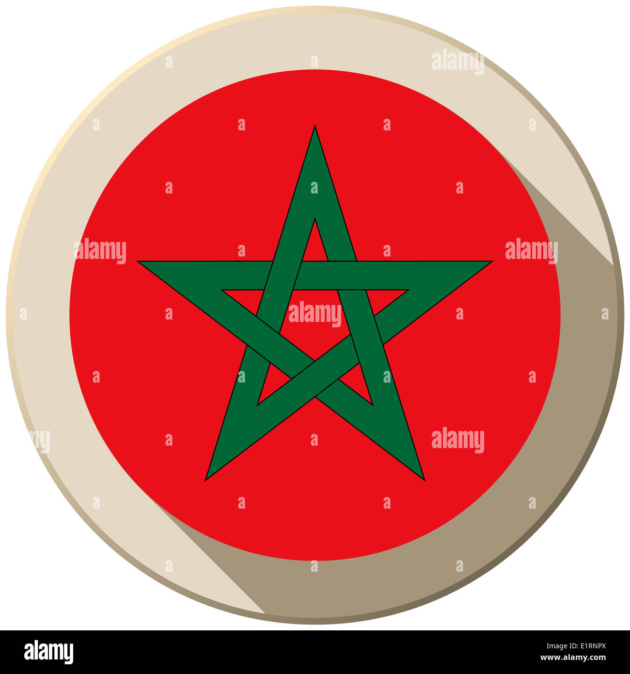 Vector - Morocco Flag Button Icon Modern Stock Photo - Alamy