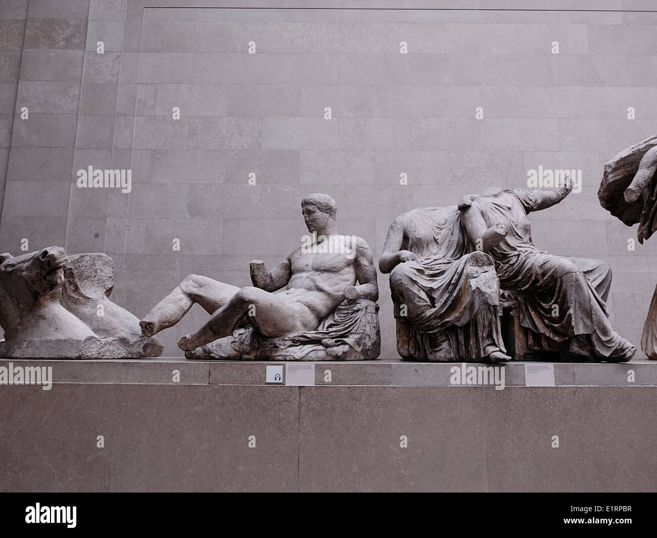 The Parthenon or Elgin Marbles inside the British Museum in London. This is a sculpture from the ...