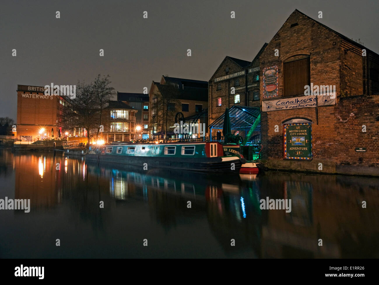 Nottingham City Waterfront by Night, Nottinghamshire England UK Stock ...