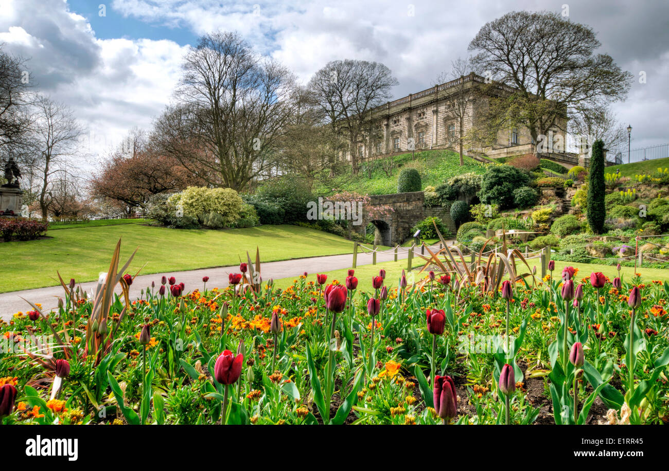 Spring at Nottingham Castle, Nottinghamshire England UK Stock Photo - Alamy