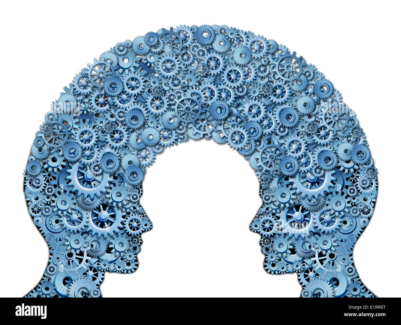 Working team and teamwork education symbol represented by two human ...