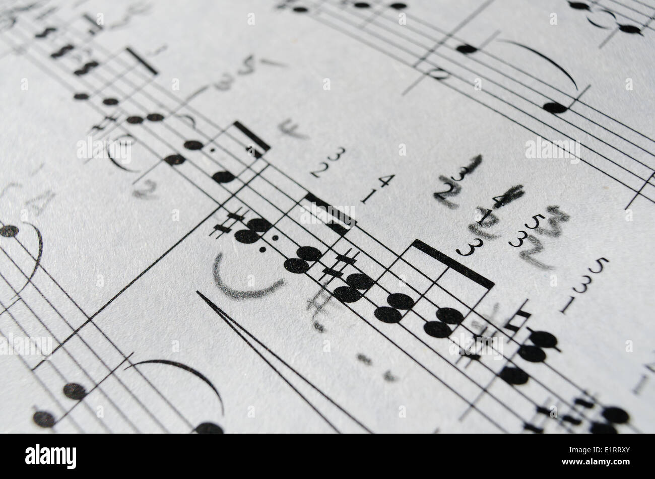 Music score sheet music pencil hi-res stock photography and images - Alamy