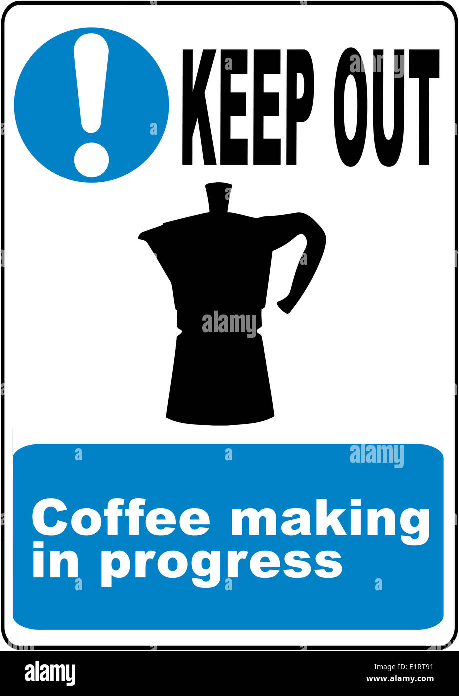 Funny coffee warning sign Stock Photo - Alamy