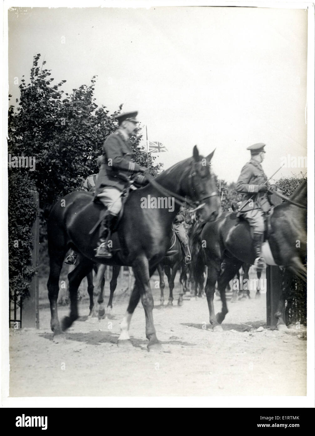 This photograph shows Field Marshal Sir John French, accompanied by his ...