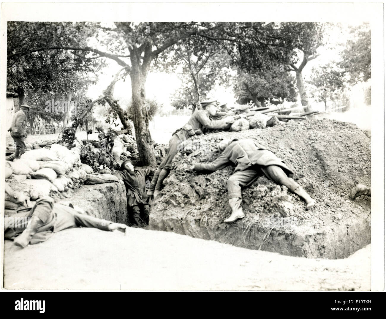 A photograph documenting a counterattack repelled during World War I ...