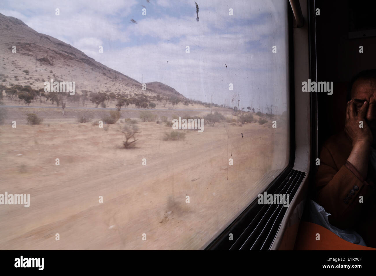 Inside a train from Rabat to Marrakesh. Morocco Stock Photo - Alamy