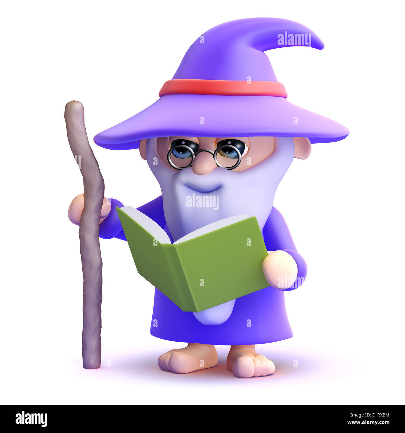 Illustration wizard reading book Cut Out Stock Images & Pictures - Alamy