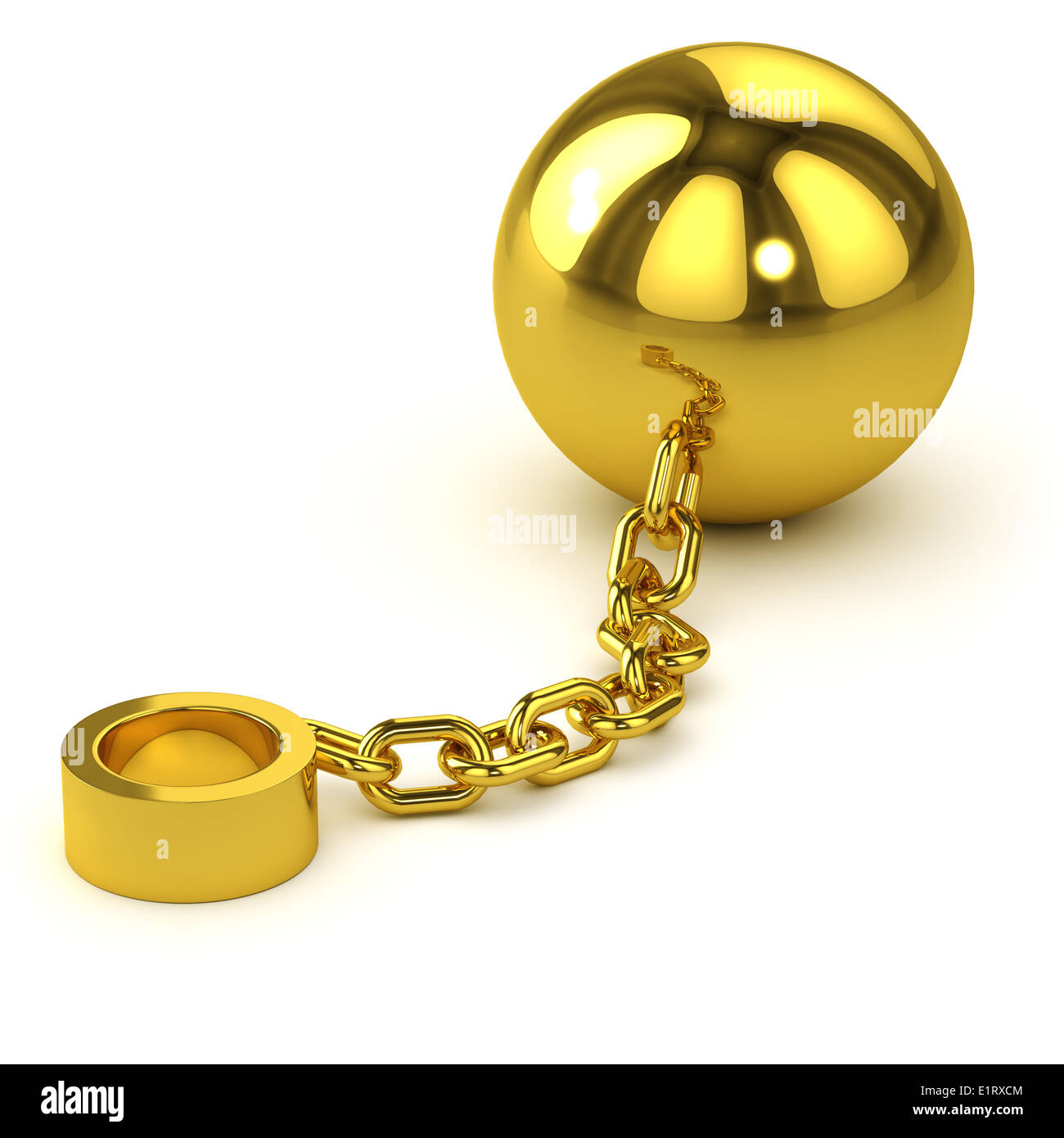 3d Gold ball and chain Stock Photo - Alamy