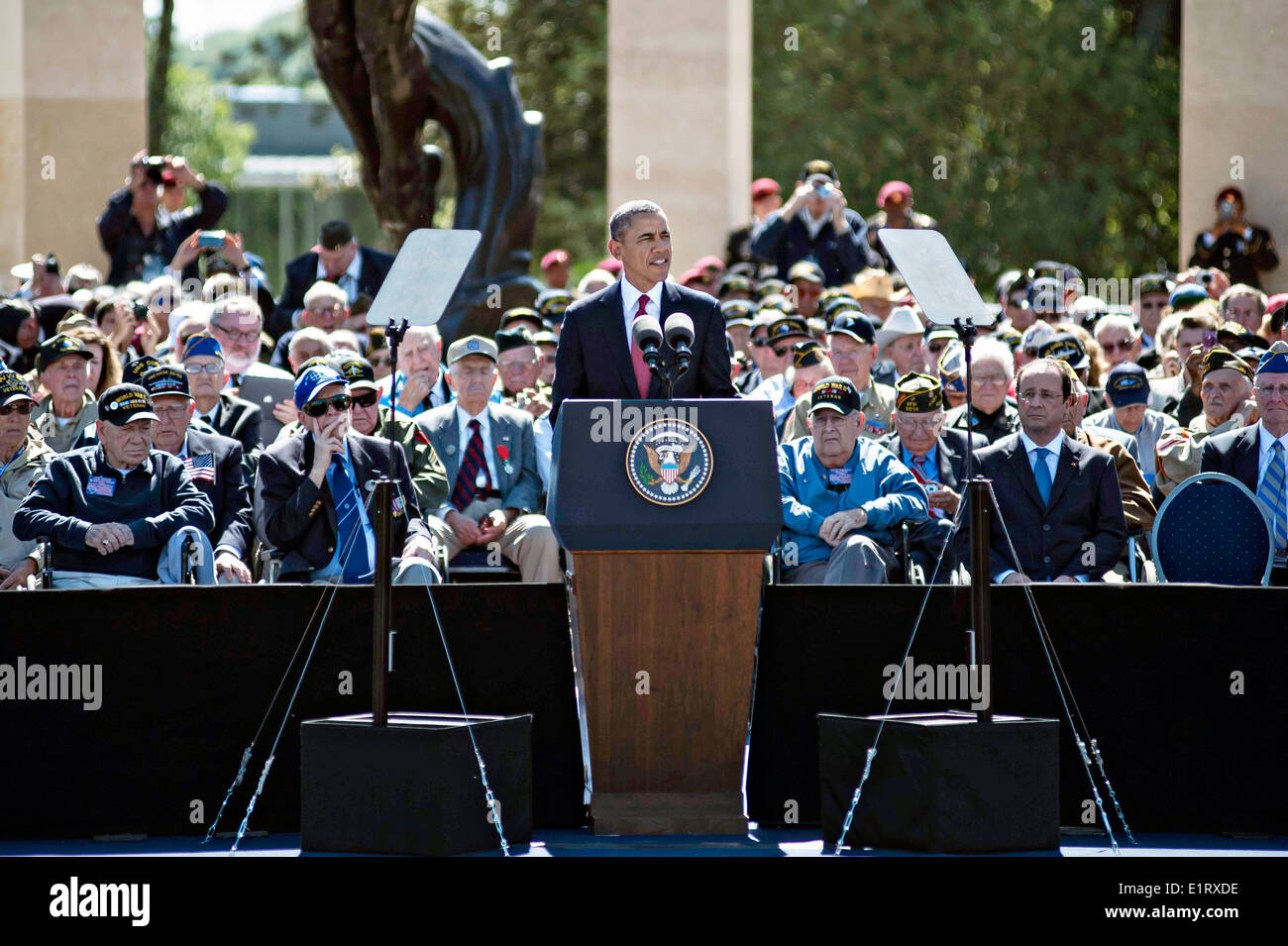 France on june 6 2014 memorial at the us military cemetery hi-res stock ...