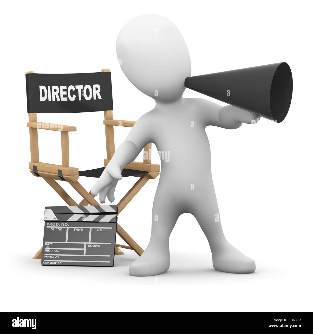 3d Little person directs a movie Stock Photo - Alamy