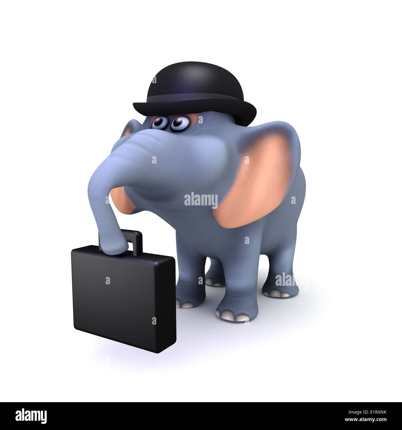 3d Elephant businessman with briefcase Stock Photo - Alamy
